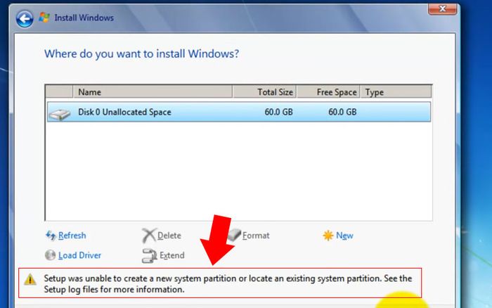 Khắc phục vấn đề: Lỗi Setup was unable to create a new system partition khi cài đặt Windows 7 ...